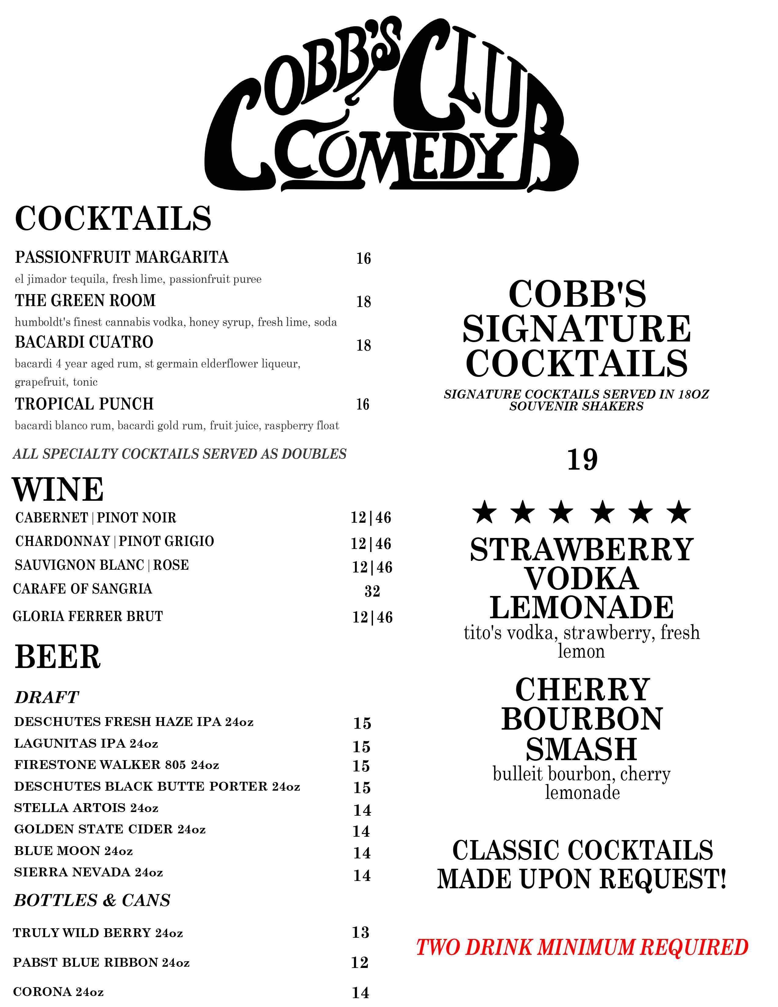 Menu | Cobb's