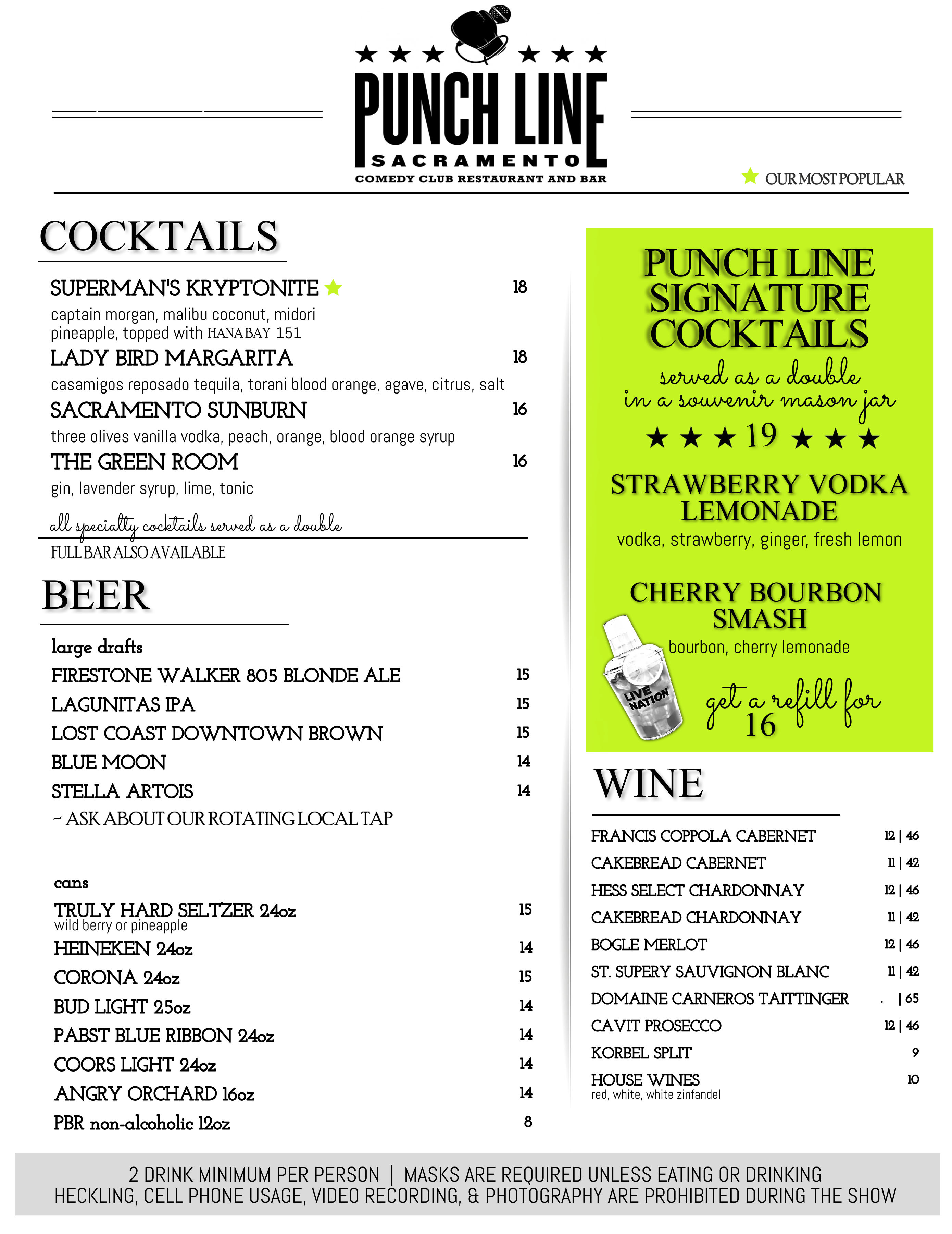 Menu | Punch Line SAC