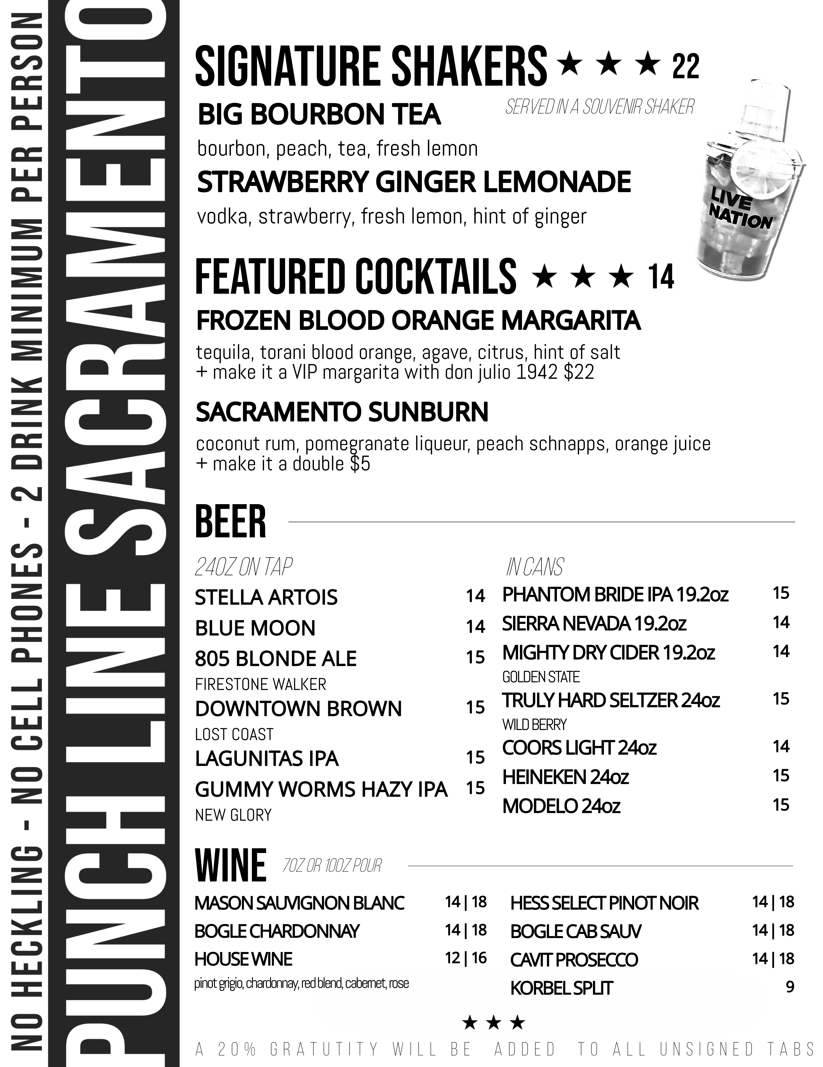 Menu | Punch Line SAC